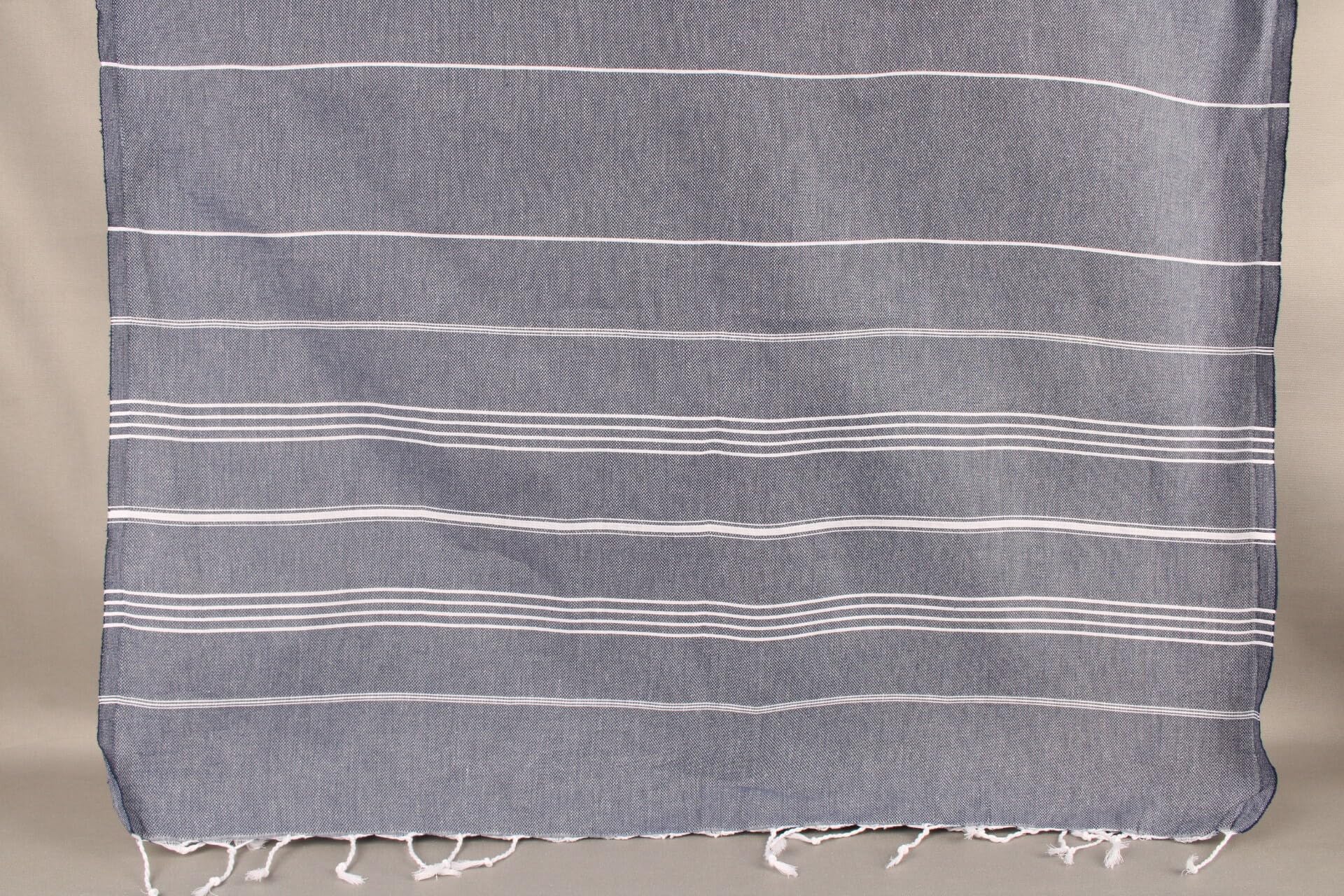 kayra export Turkish Towel,40x71 Oversized Beach Towels - Beach Blanket 100% Cotton Quick Drying Compact, Soft and Absorbent Travel Towel Gifts for Adults Beach Accessories - Striped (Dark Navy)
