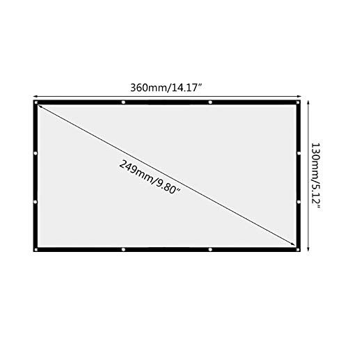KXDTZ Projector Screen 150 inch 16:9 Foldable Anti-Crease Portable Projection Movies 1080P Full High Definition