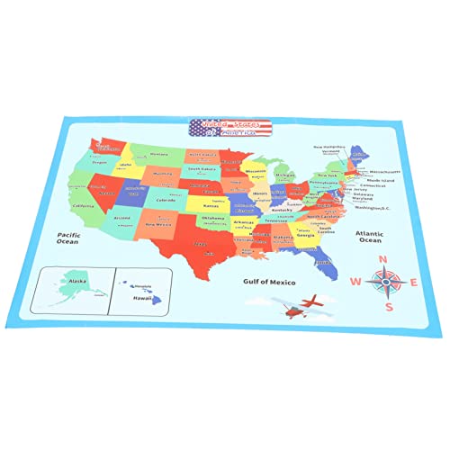 STOBOK Poster 4 Sheets United States map poster US map accessories supplies playroom decor accessory supply portable decorate Decorative paintings synthetic paper US Map