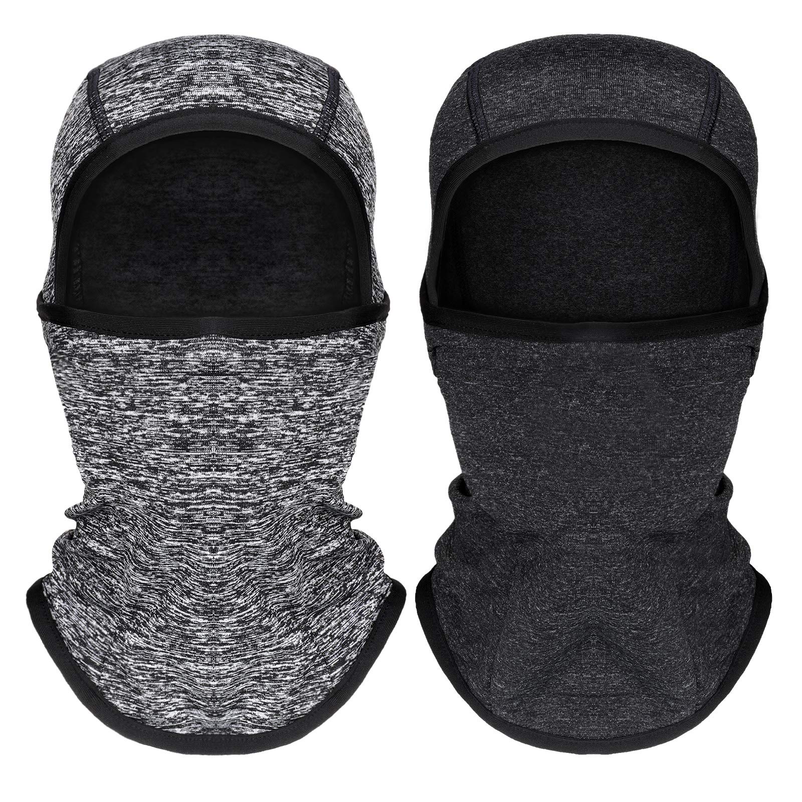 Kids Balaclava Face Mask Winter Ski Hat Face Covering Windproof Face Warmer for Cold Weather (Black, Gray,2 Pieces)