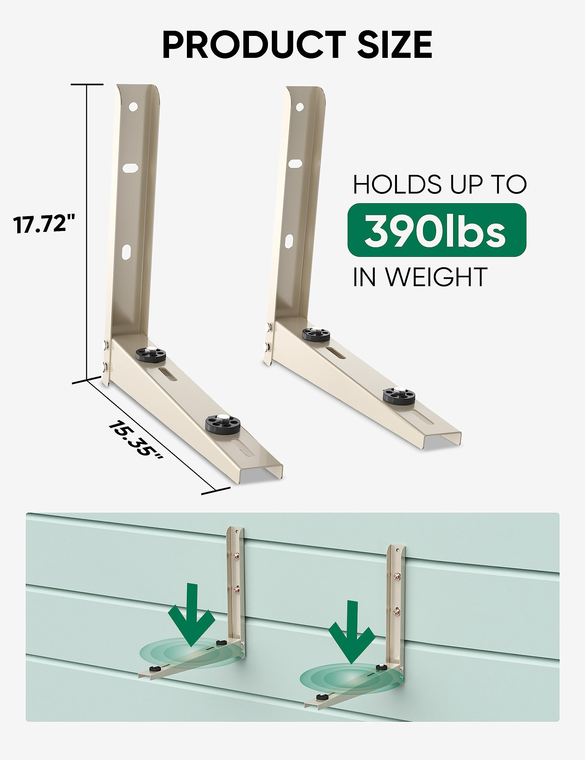 Plusluck Mini Split Wall Mounting Bracket, for 7000-12000 BTU, Support up to 330 lbs, Mini Split Bracket Outdoor, Air Conditioner Universal and Heat Pump Systems