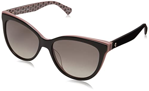 Kate Spade New York Women's Daesha/S Polarized Oval Sunglasses, Black/Pink, One Size