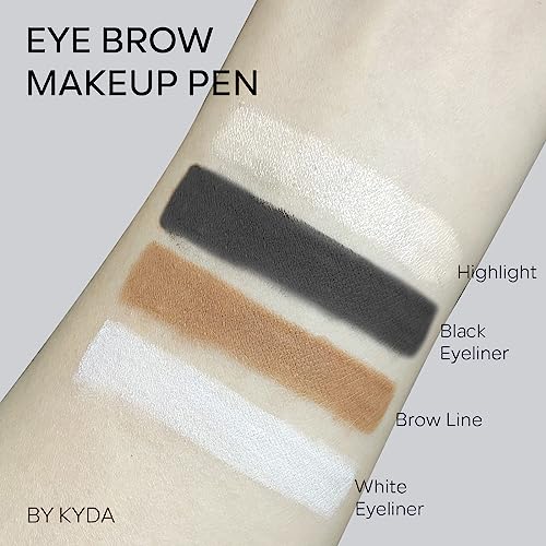 KYDA 4 IN 1 Makeup Pen, Multiuse Makeup Pen with Eyeliner Brow Highlighter, Eyebrow Contouring and Lifting, Smooth Creamy Blendable, Lasting Tinted Brow Makeup Pen, by Ownest Beauty
