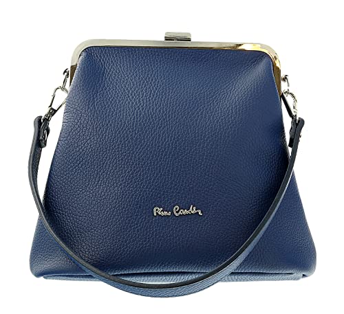 Pierre Cardin Blue Leather Small Vintage Shoulder Crossbody Bag for womens