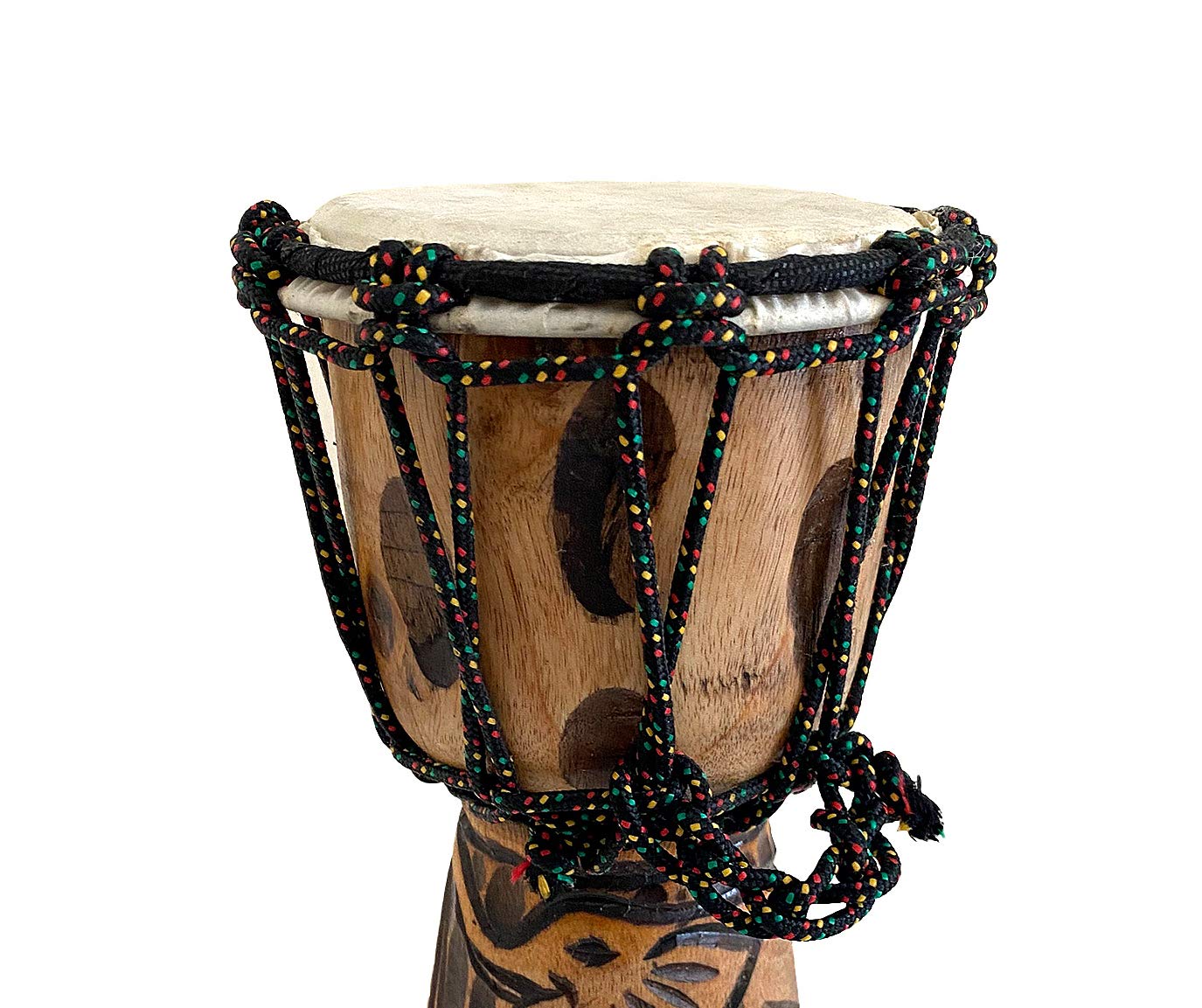JIVE Djembe Drum African Bongo Congo Swimming Dolphin Hand Drum Deep Carved Goat Skin Mahogany Wood - Small Size 7.5" High - NOT MADE IN CHINA