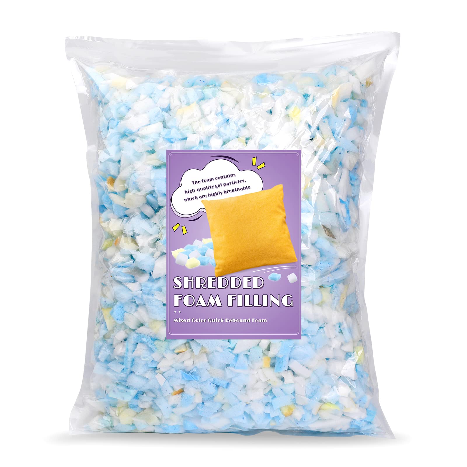 Jmuiiu 300g/10.58oz Bean Bag Filler Shredded Memory Foam Filler Replacement Fill for Pillows, Bean Bag Chairs, Dolls, Sofas, Christmas Stuffed Animals, Crafts