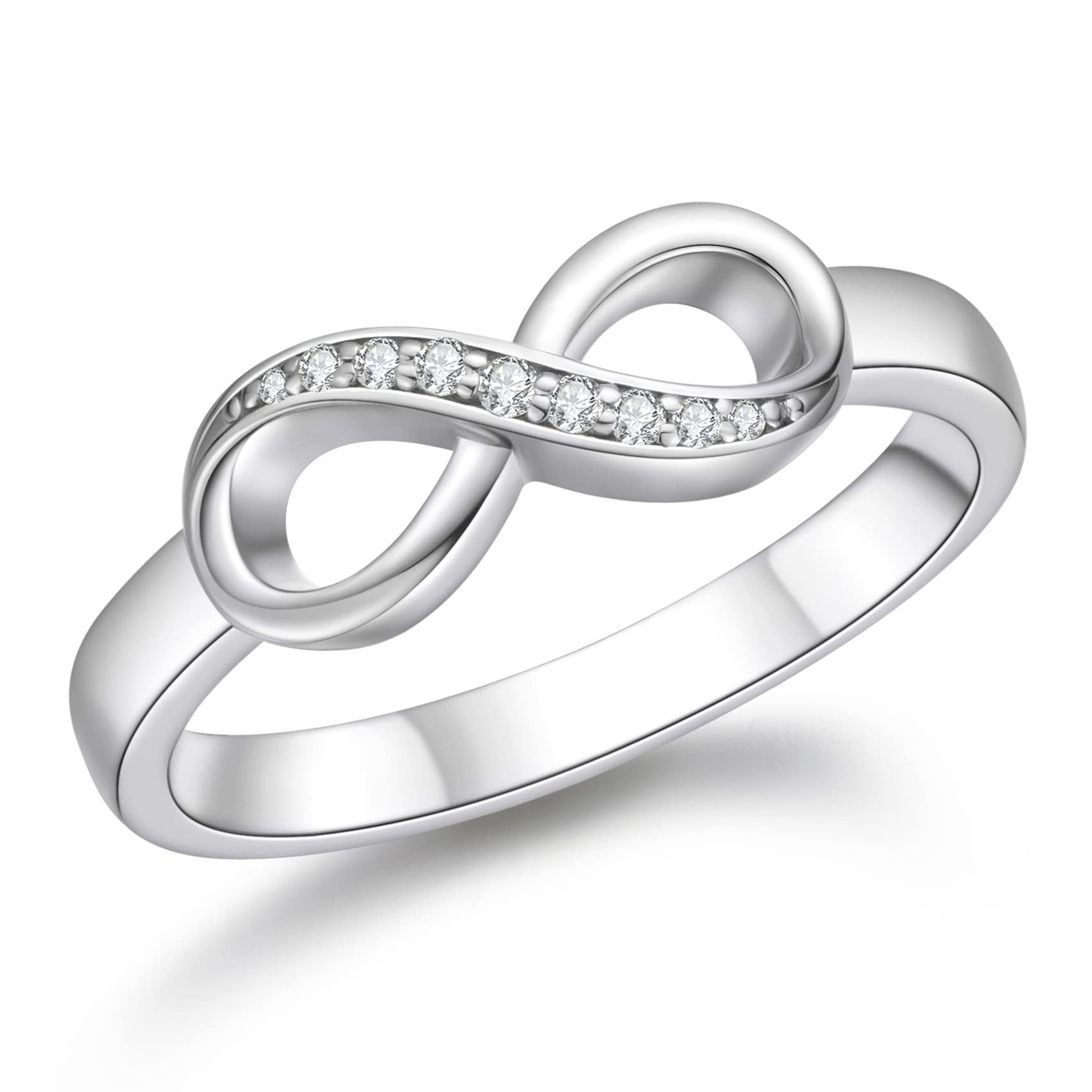 MYSTCODE Moissanite Rings for Women Moissanite Wedding Band Moissanite Solitaire Engagement Ring Infinity Ring 954 Sterling Silver Rings Promise Rings for Mom Wife Jewelry Gifts