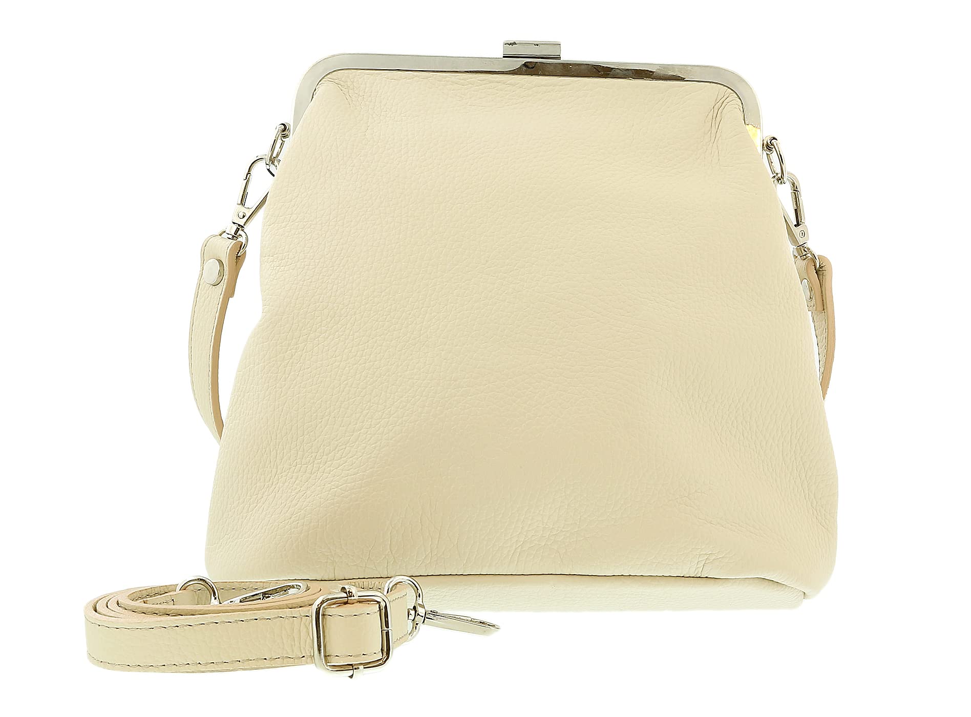Pierre Cardin Cream Leather Small Vintage Shoulder Crossbody Bag for womens