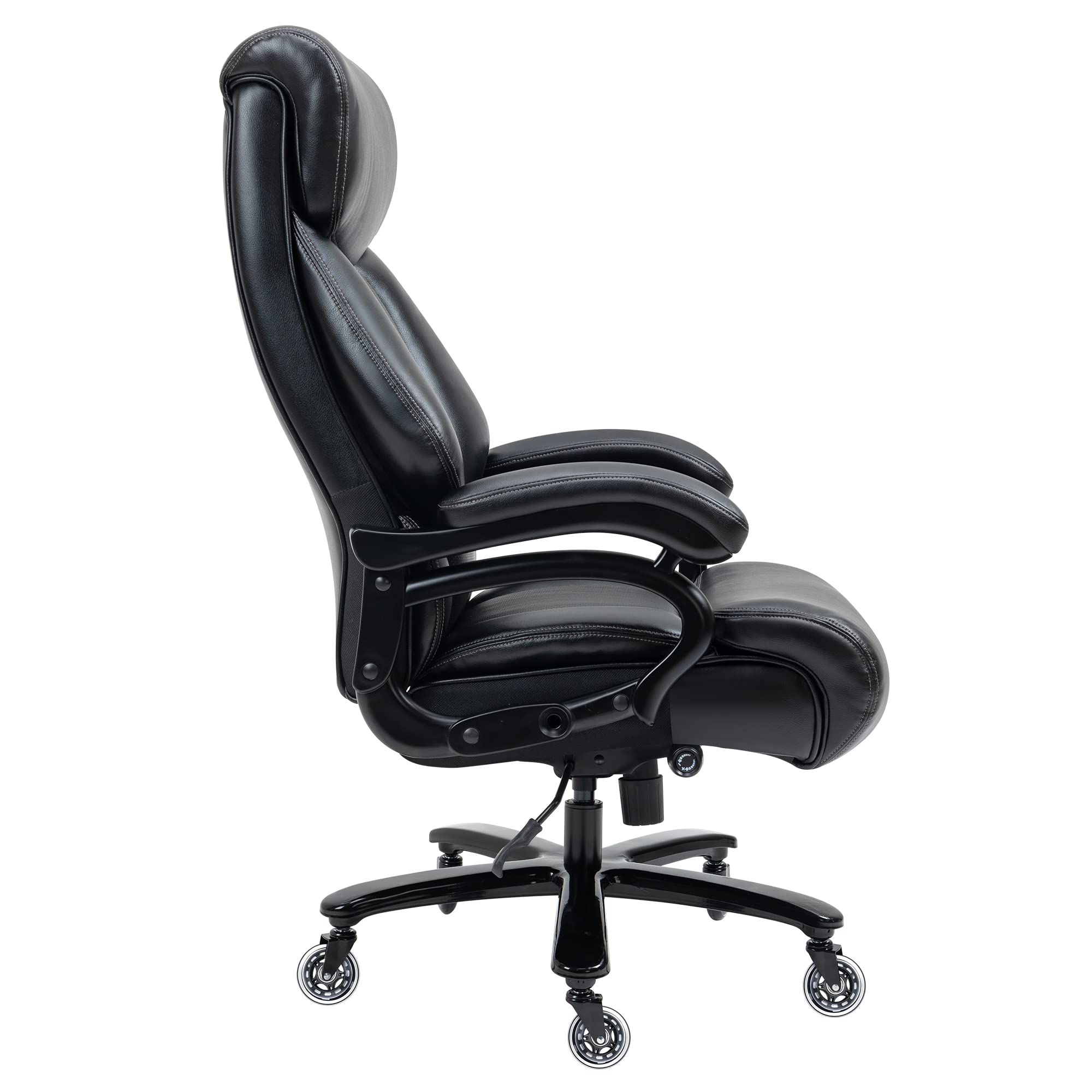 KJZ Big and Tall Office Chair, 400lb Office Chair, Heavy Duty Ergonomic Computer Desk Chair, Executive Leather Chair, Adjustable Lumbar Support 360 Swivel Task Chair