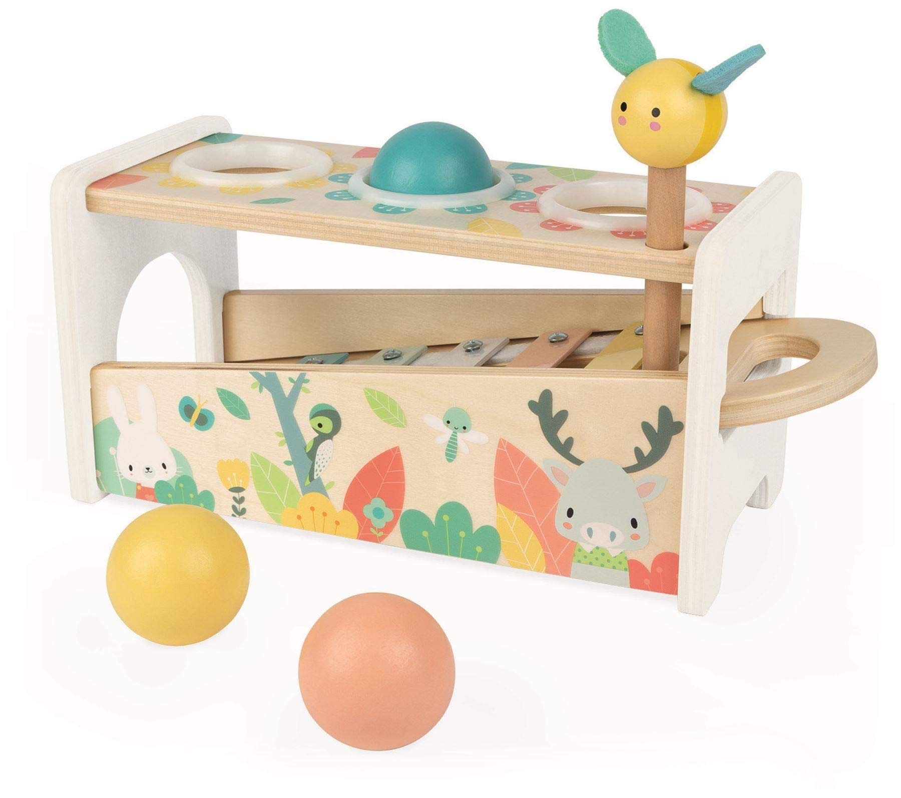 Janod Pure Tap Tap Xylophone Pure 2-in-1 Early Learning Toy - Ages 12 Months+ - J05155