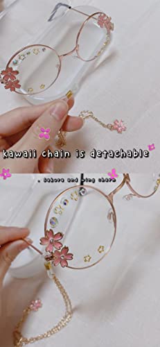 Kawaii Glasses With Chain Kawaii Accessories Glass Case Included Cute Glasses Cosplay Accessories Kawaii Sakura Accessories