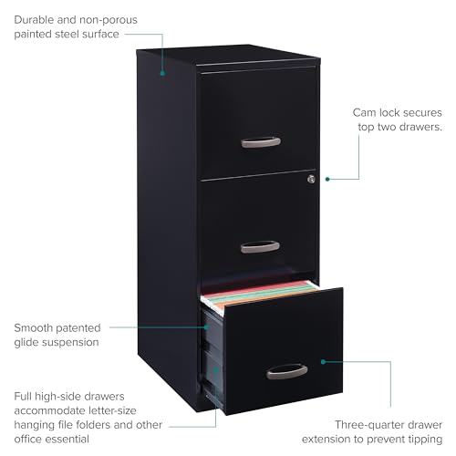 Lorell LLR18573 SOHO 18 3-Drawer Vertical File