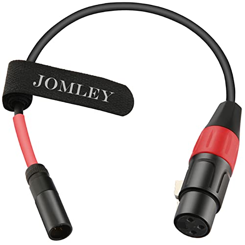 JOMLEY Mini XLR to XLR Cable,XLR Female to Mini XLR Male Microphone Audio Cable for Blackmagic Pocket 4K Camera Video Assist 4K - 3ft