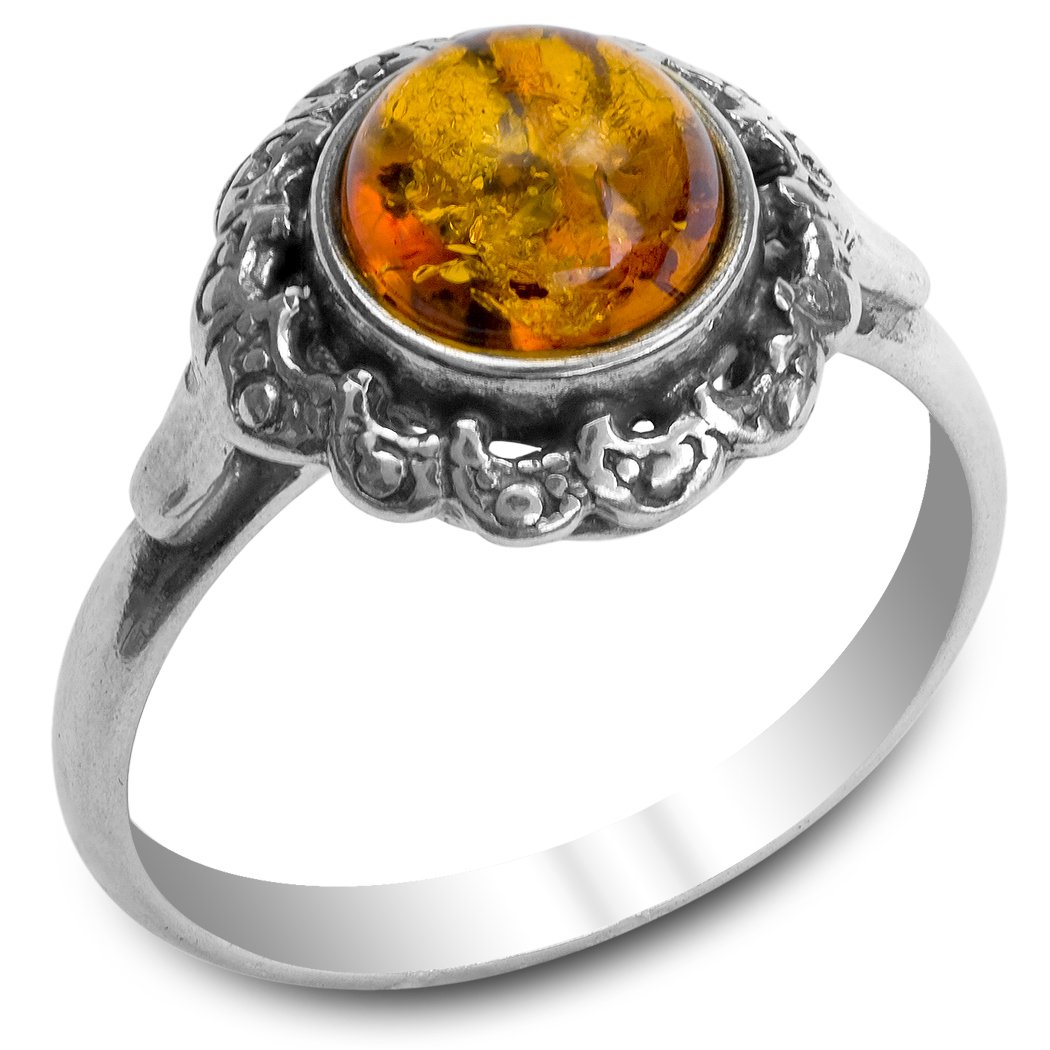 Ian And Valeri Co. Amber Sterling Silver Victorian Style Ring