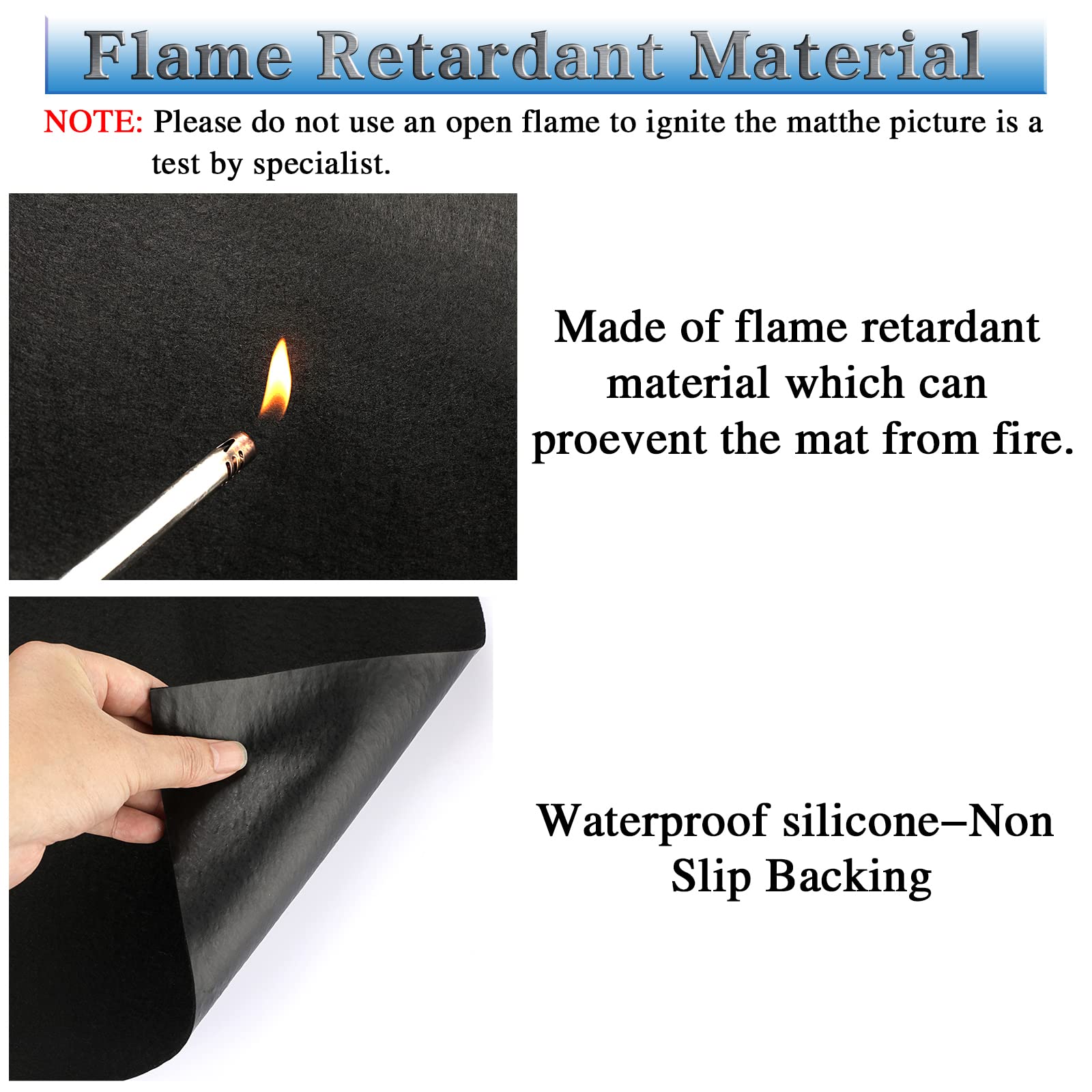 UBeesize 48x60 inch Under Grill Mat,Fireproof Flame Retardant Mat for Under Grill,Grill mats for Outdoor Grill Deck Protector,BBQ Mat for Under BBQ,Waterproof and Oil-Proof,Reusable