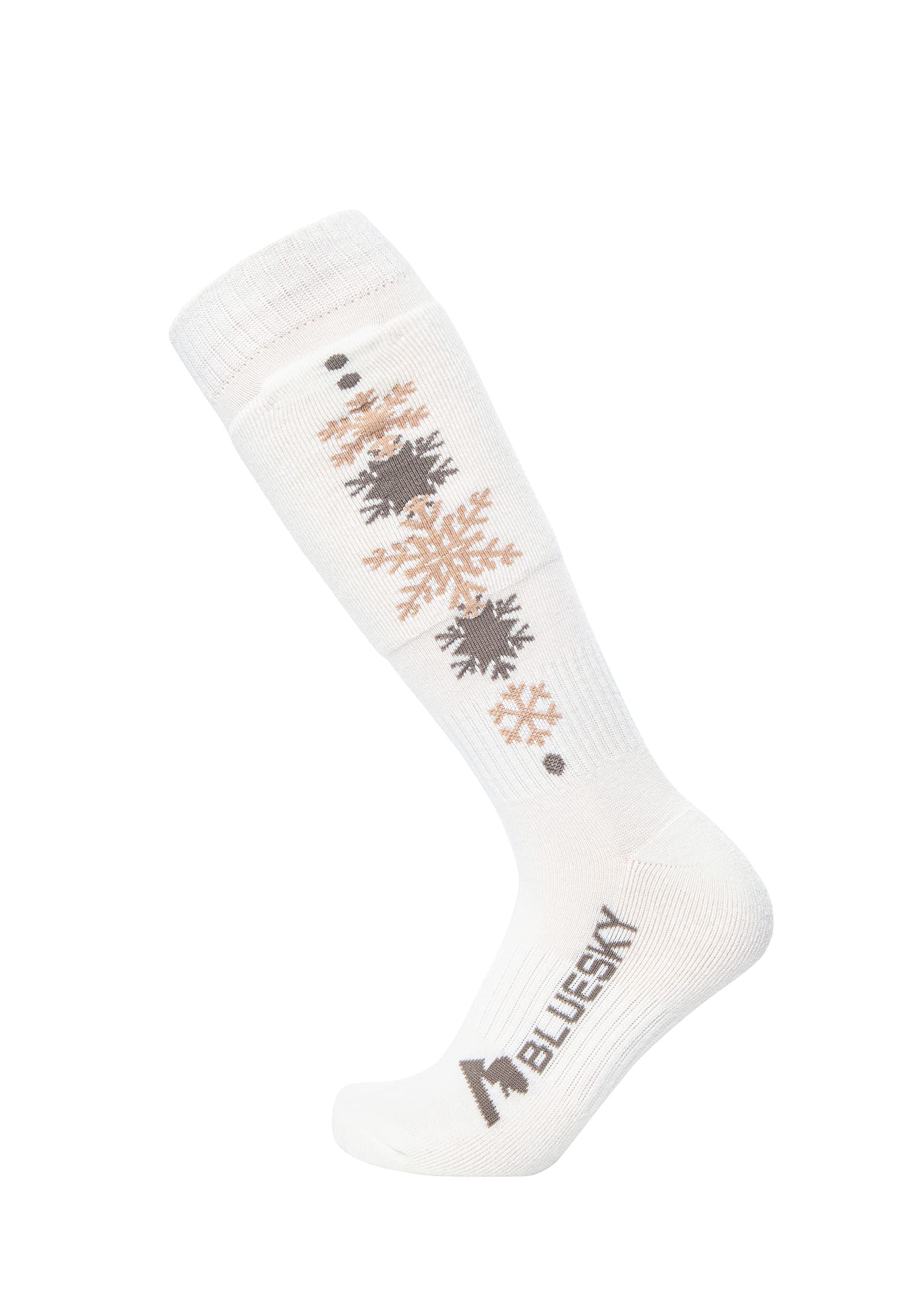 Merino Wool Ski Socks / Hiking Socks for Men&Women, Snowflake (White Small)