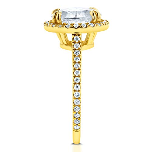 Kobelli Oval Moissanite and Lab Grown Diamond Halo Engagement Ring 1 4/5 CTW 14k Yellow Gold (GH/VS, DEF/VS), 8