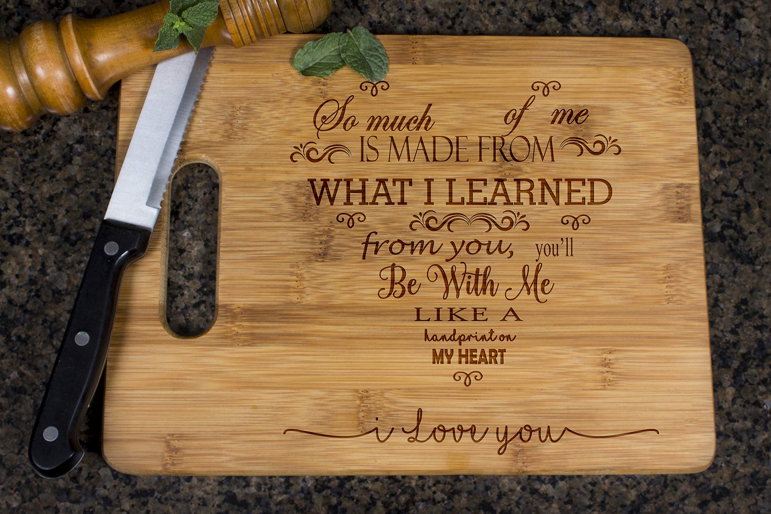 Mother's Day Git, Laser Engraved Cutting Board For mom, So much of me Chopping board-Gift for Mom, Mothers day Gift,Mom's kitchen