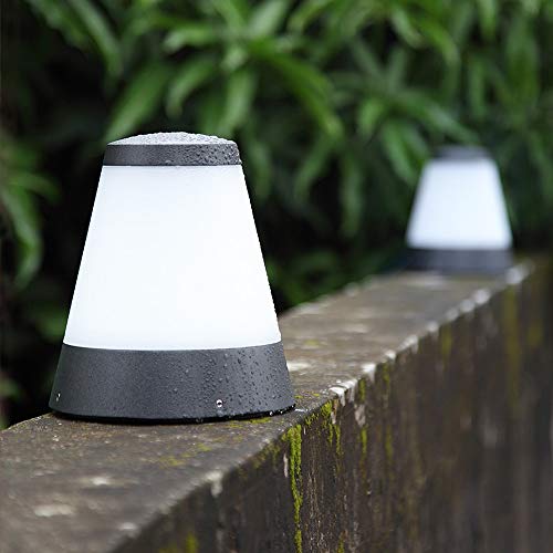 IBalody Triangle Modern Led Grey Outdoor Waterproof Pillar Lights European Antirust Aluminum PC Post Lights Landscape Lawn Garden Villa Home Lighting Column Lights