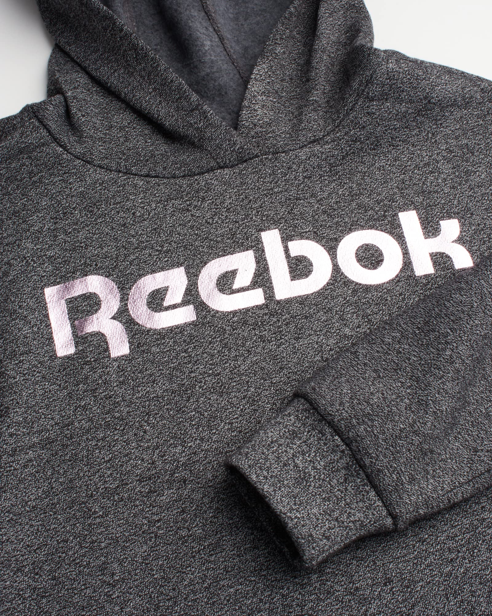 Reebok Girls’ Fashion Hoodie Sweatshirt – Fleece Pullover or Zip Hoodie Sweatshirt (7-16), Size Medium, Rose