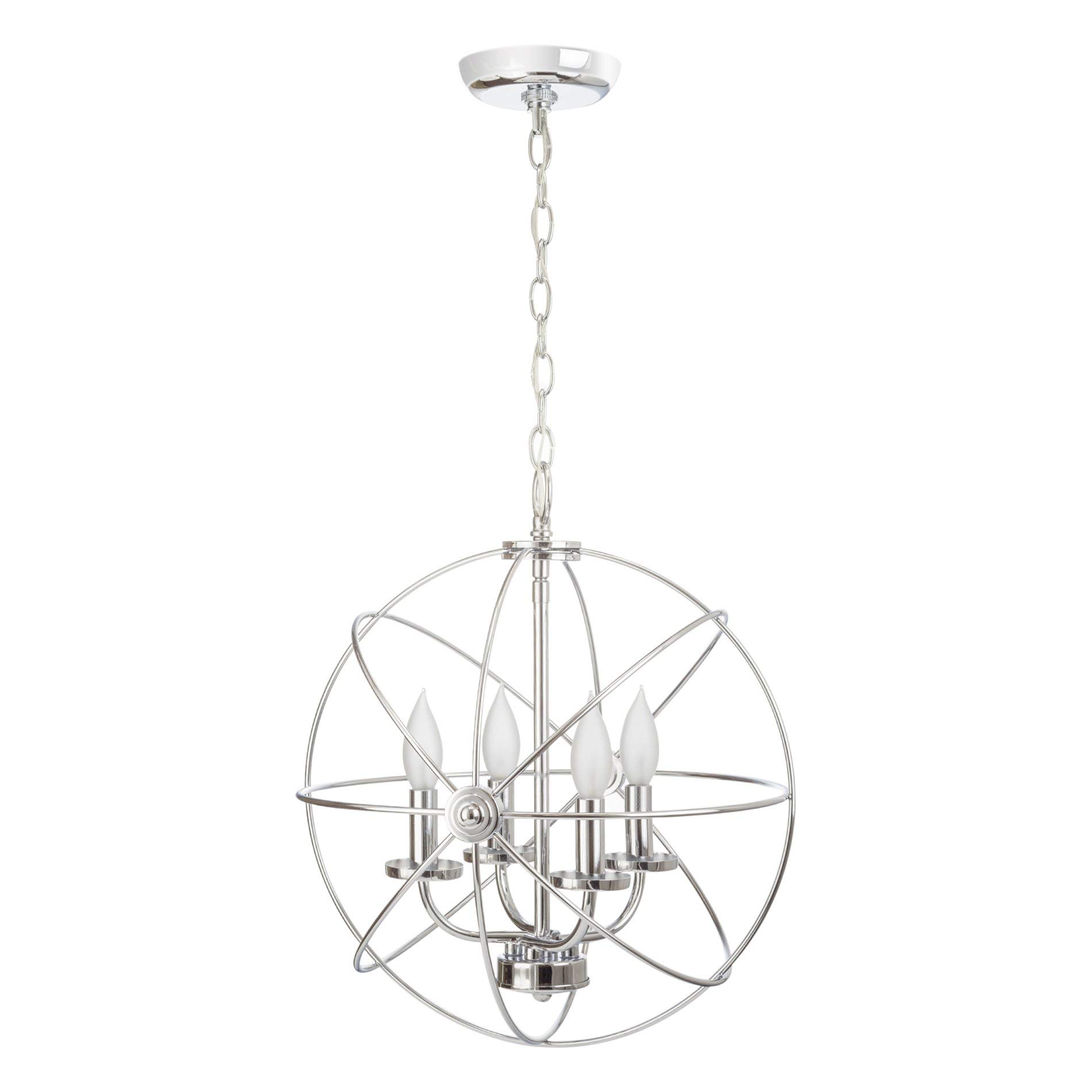 Kira Home Orbits II 15" 4-Light Modern Sphere/Orb Chandelier, Chrome Finish