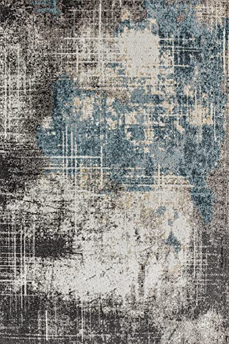 Rugs America Jaelyn JD45B Midnight Distressed Transitional Black Area Rug, 2'6" x 4'