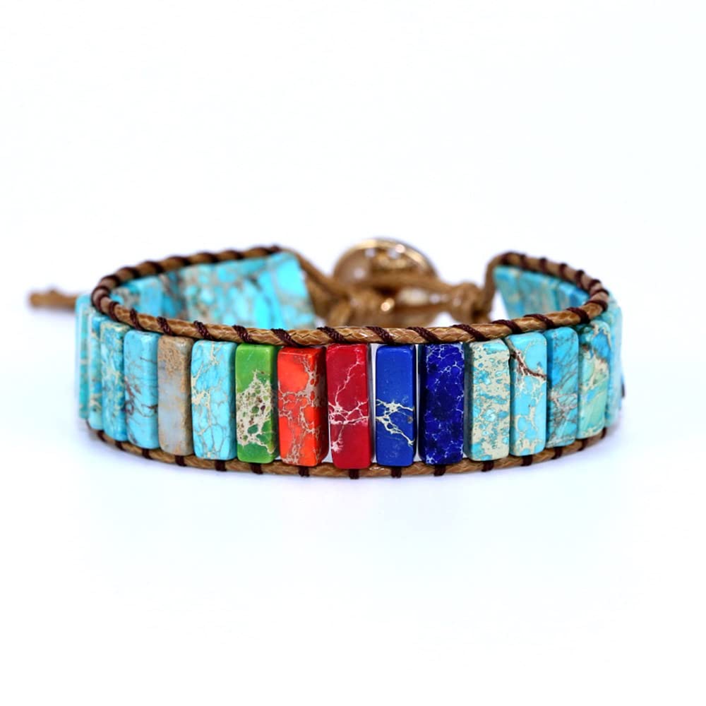 NA Handmade Chakra Turquoise Boho Wrap Bracelet