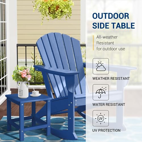UDPATIO Outdoor Side Table for Patio, XL Square Adirondack Table Pool Composite Patio Table, HDPE End Tables for Outside Backyard, Pool, Indoor Companion, Easy Maintenance All Weather