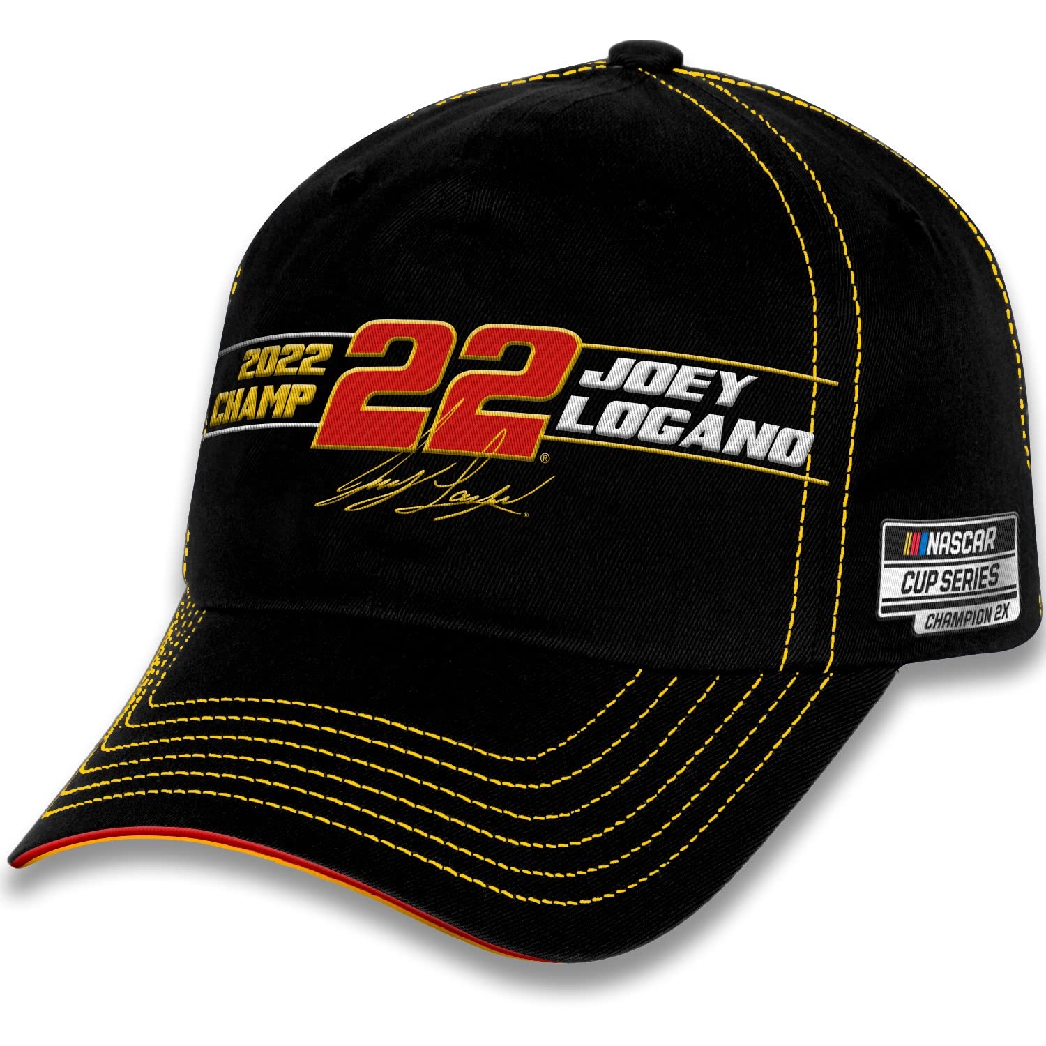 Joey Logano #22 All Black Team Penske 2022 Champ NASCAR Adjustable Hat