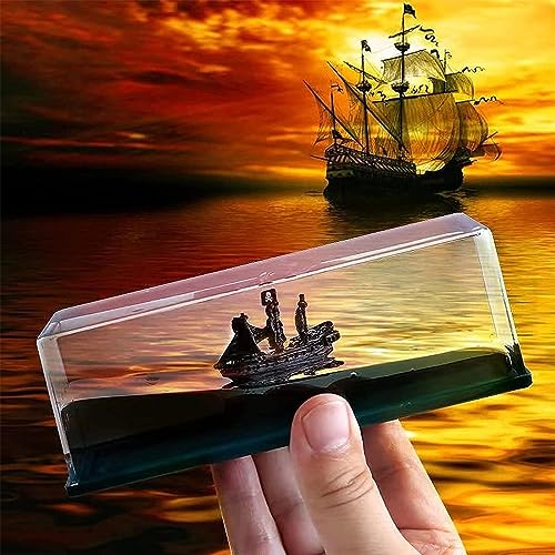 Ksgolif Cruise Ship Fluid Drift Bottle, Unsinkable Boat in a Box, Titanic Cruise Ship Model Liquid Wave Cruise Ship Decoration, Cruise Ship That No Longer Sinks Toy, for Car Display Cases & Gifts-E