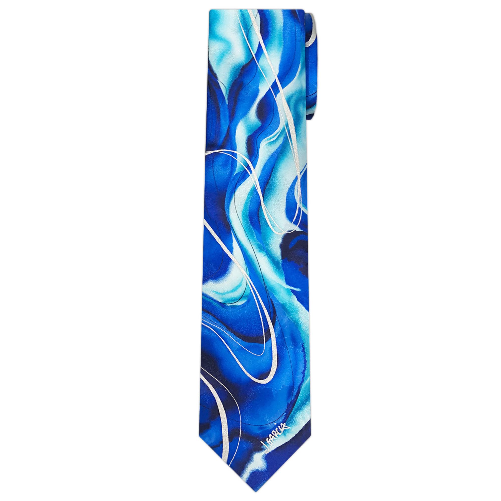 Jerry Garcia Collector's Edition Men's Rhino and Puppy Artwork Regular Length Neck Tie - Aqua