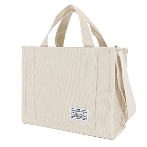 UERRUAM Tote Bag Women Aesthetic Corduroy Bags Small Cross Body Bag Purse for Women Mini Handbags Everyday Bag Hobo Bag