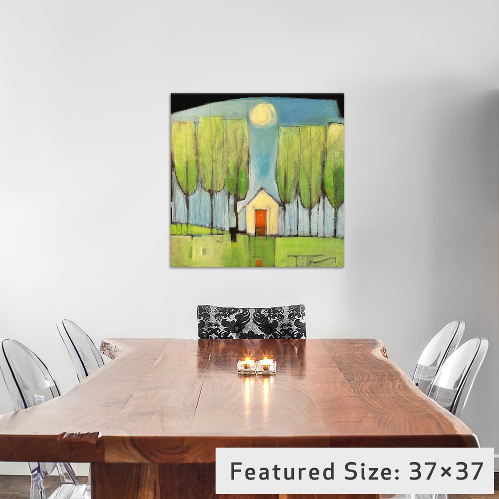 iCanvasART TNG359 Yellow House in Woods Canvas Print by Tim Nyberg, 37 by 37-Inch, 0.75-Inch Deep