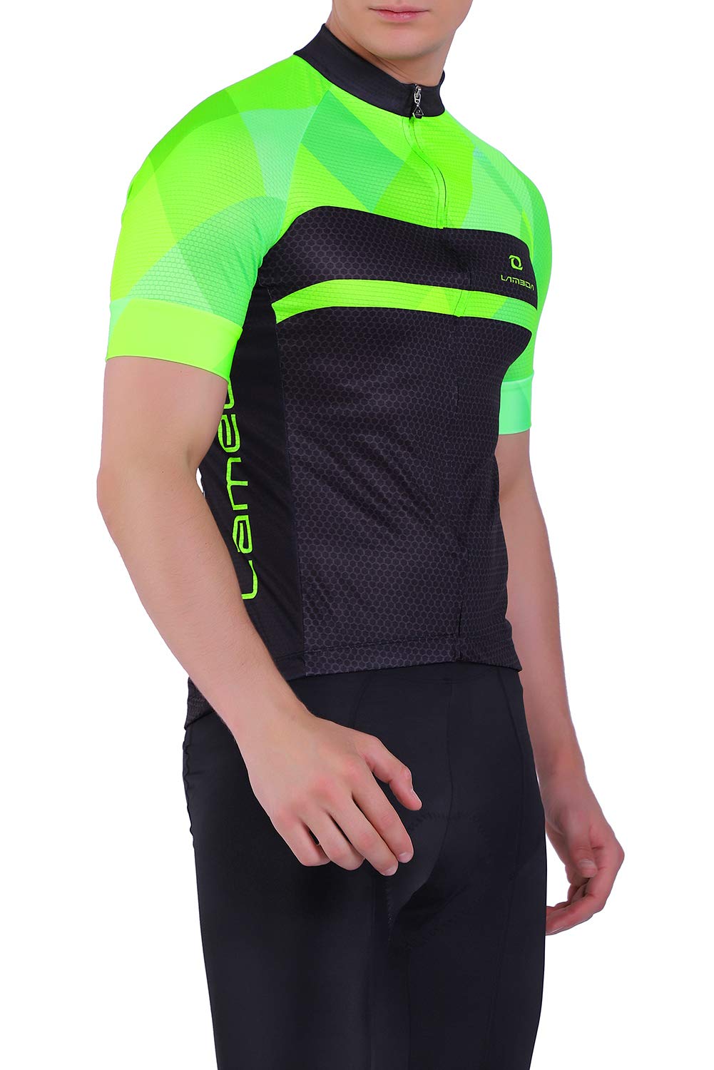 LAMEDA Cycling Jersey Men Green Road Bike Jersey Bicycle Shirt for Men (Green, L)