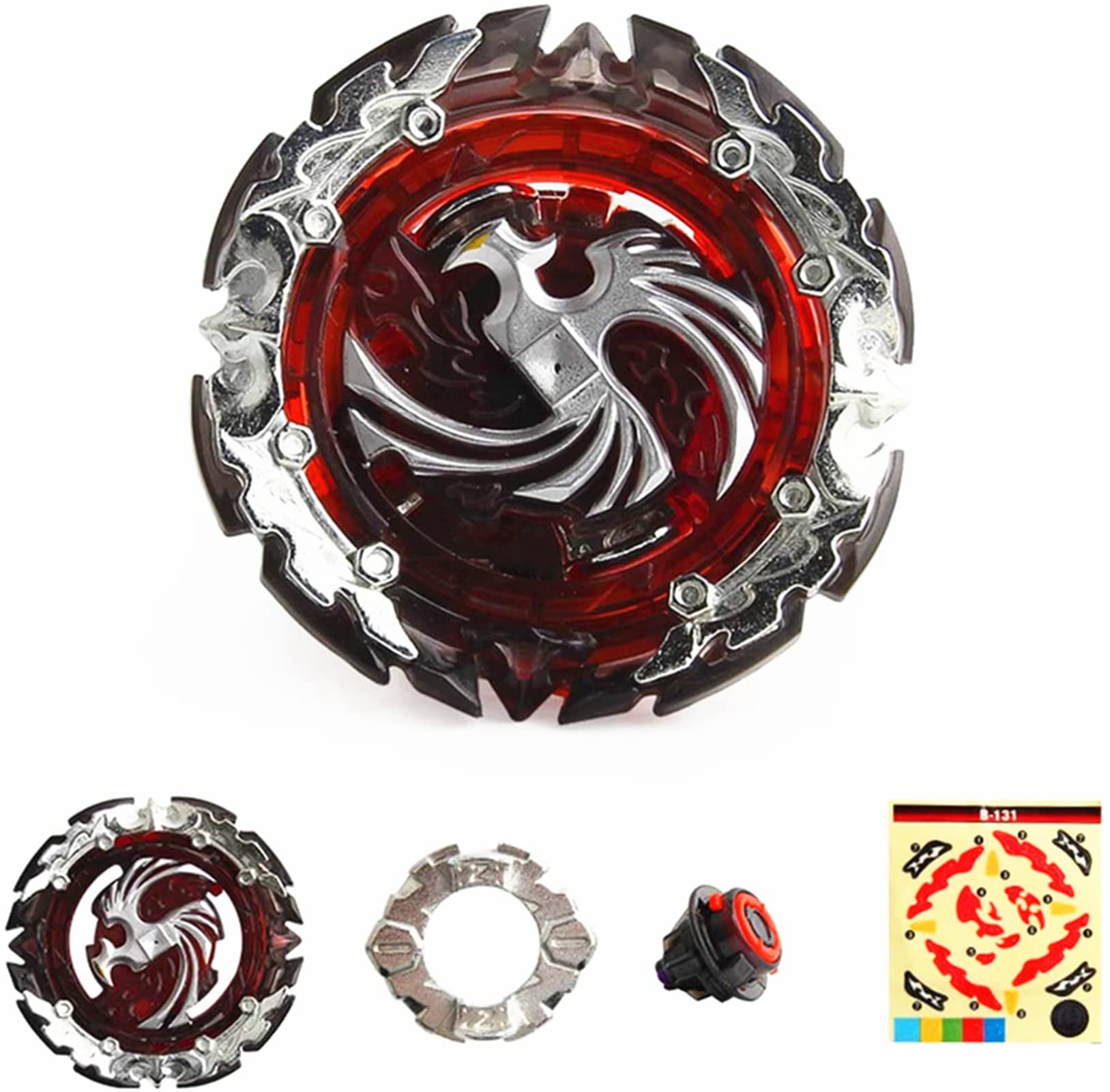Mopogool Play Blade Blade Toy Set Metal Fusion B Blades Toys Battling Top Toys B-131 Booster Dead Phoenix.0.at Gaming Bey Battle Blade Burst Evolution Left and Right Spin String Launcher Grip