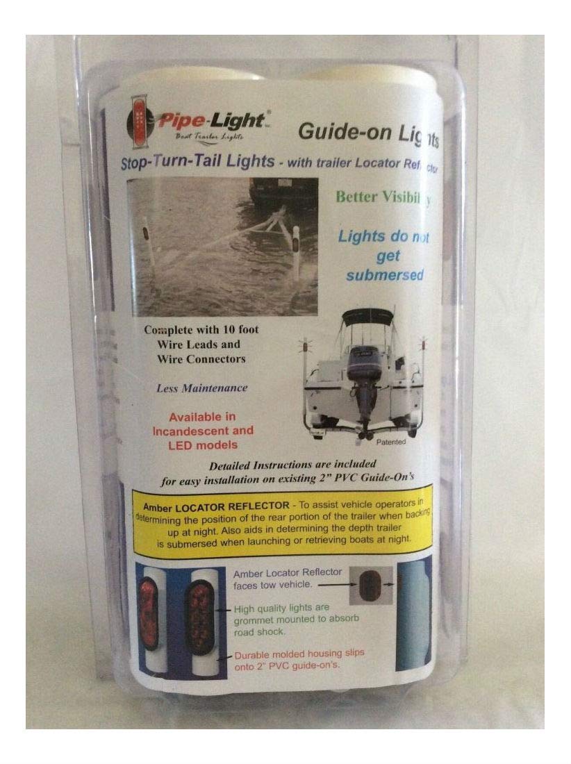 KCHEX Boat Trailer Incandescent Pipe Light Kit for 2" PVC Upright Guide Poles Sealed