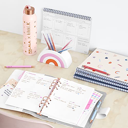 kikki.K x Malala Fund Collection - Dual-Tip Markers 5pk in Bright, Soft Brush Tip and Fine Bullet Tip, Water based Ink Perfect for Planners, 5.71" L x .69" W x 0.51" H