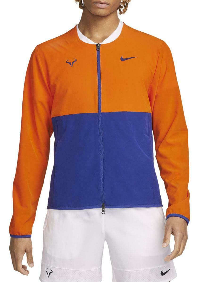 Nike Men's Dri-FIT Rafa Rafael Nadal Full Zip Tennis Jacket (Large, Deep Royal/Orange/White)