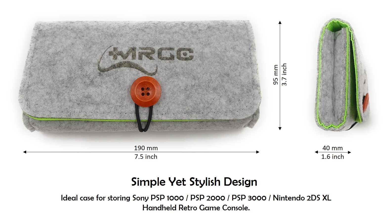 MRGC Felt Soft Case Carrying Bag for PSP 1000 / PSP 2000 / PSP 3000 / Nintendo 2DS XL - Portable Travel Case, Protective Pouch for Handheld Retro Game Console (Grey)