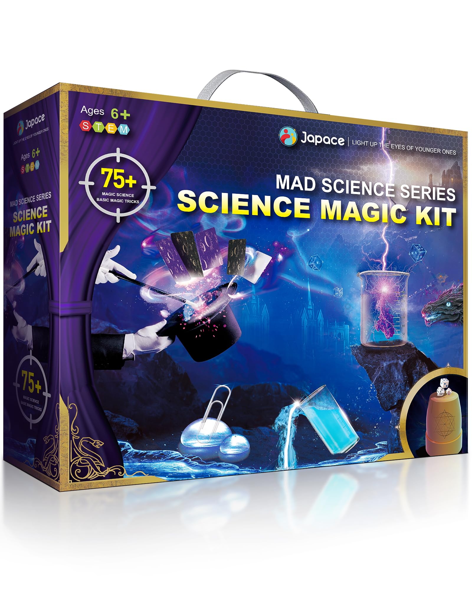 Japace Magic Kit & Science Kits for Kids Age 6-8-10-12, 75+ Magic Tricks & Science Experiments STEM Chemistry Sets, Christmas Birthday Gift Ideas for Kids, Educational Toys for Boys & Girls