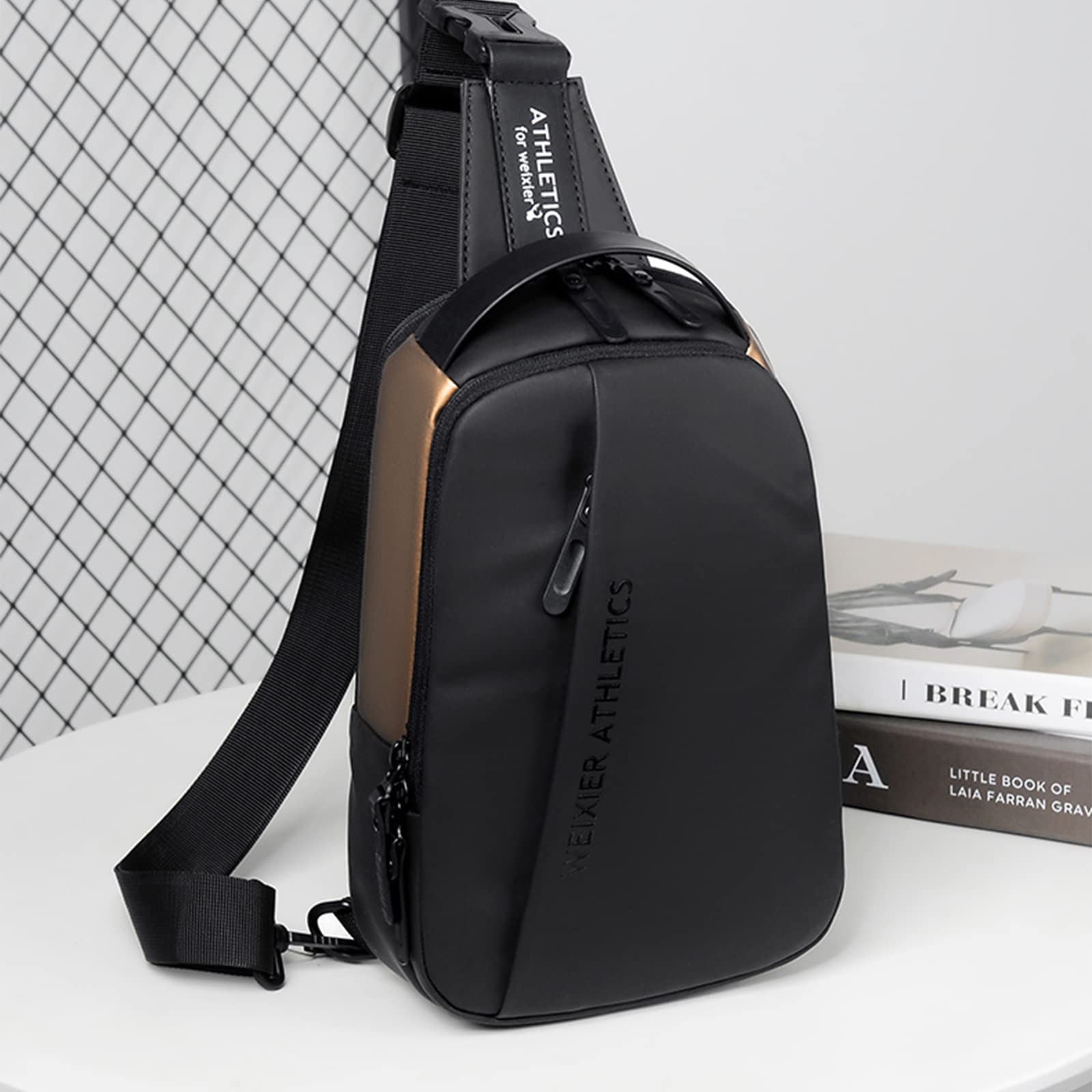 Konelia Crossbody Sling Bag Men Backpack Shoulder Bag Waterproof Chest Bag Backpack for Hiking Walking Biking Travel Cycling