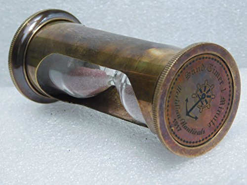 MERIDIAN NAUTICALS Brass Sand Timer Nautical Vintage Antique Item Replica Hour Glass Maritime Item