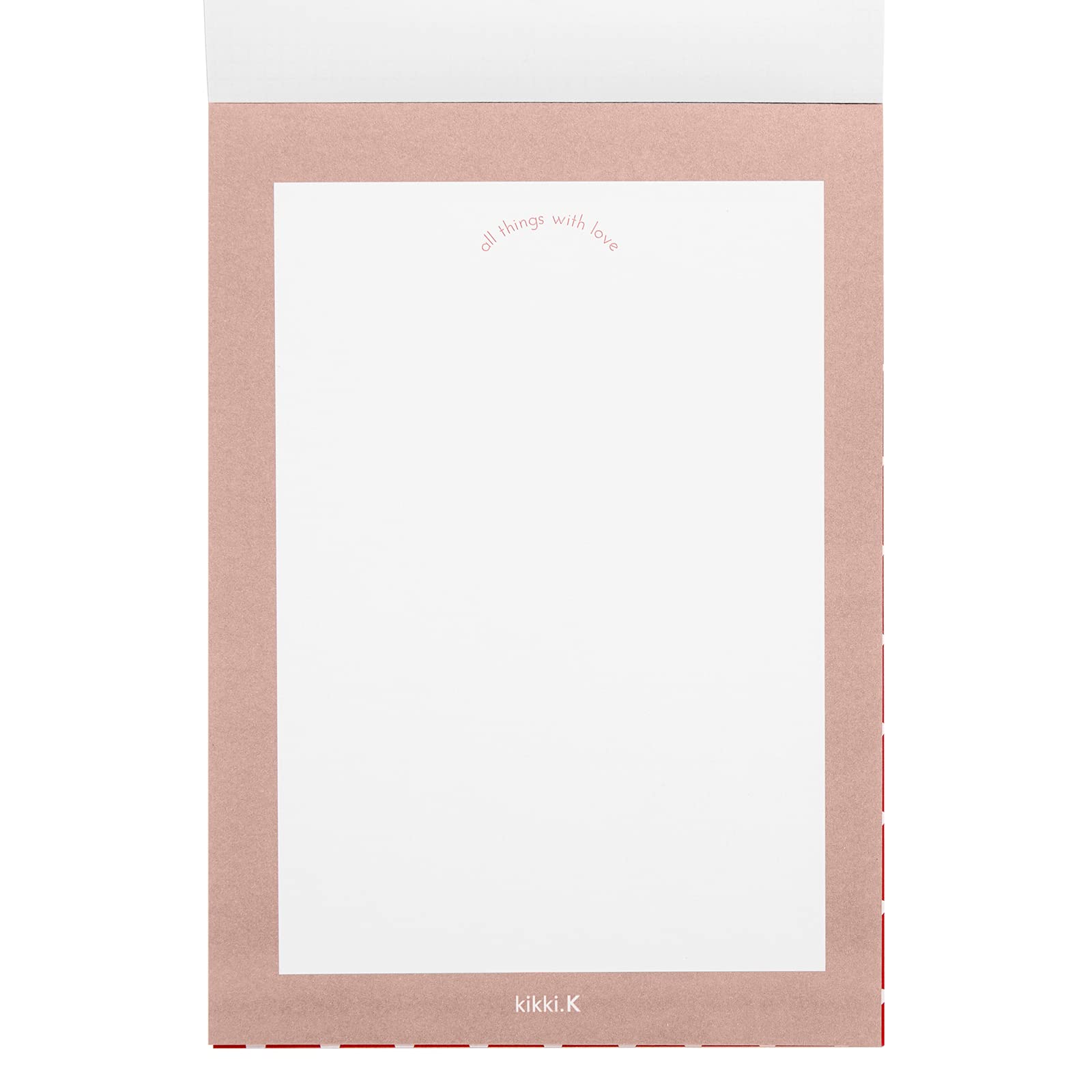 kikki.K Choose Love Collection - B6 Feature Notepad in Blush, Write Sweet Messages or Jot Down Notes, Die Cut in Heart Shape Page Design, 52 Cards, 4.02" L x 2.83" W x 0.94" H