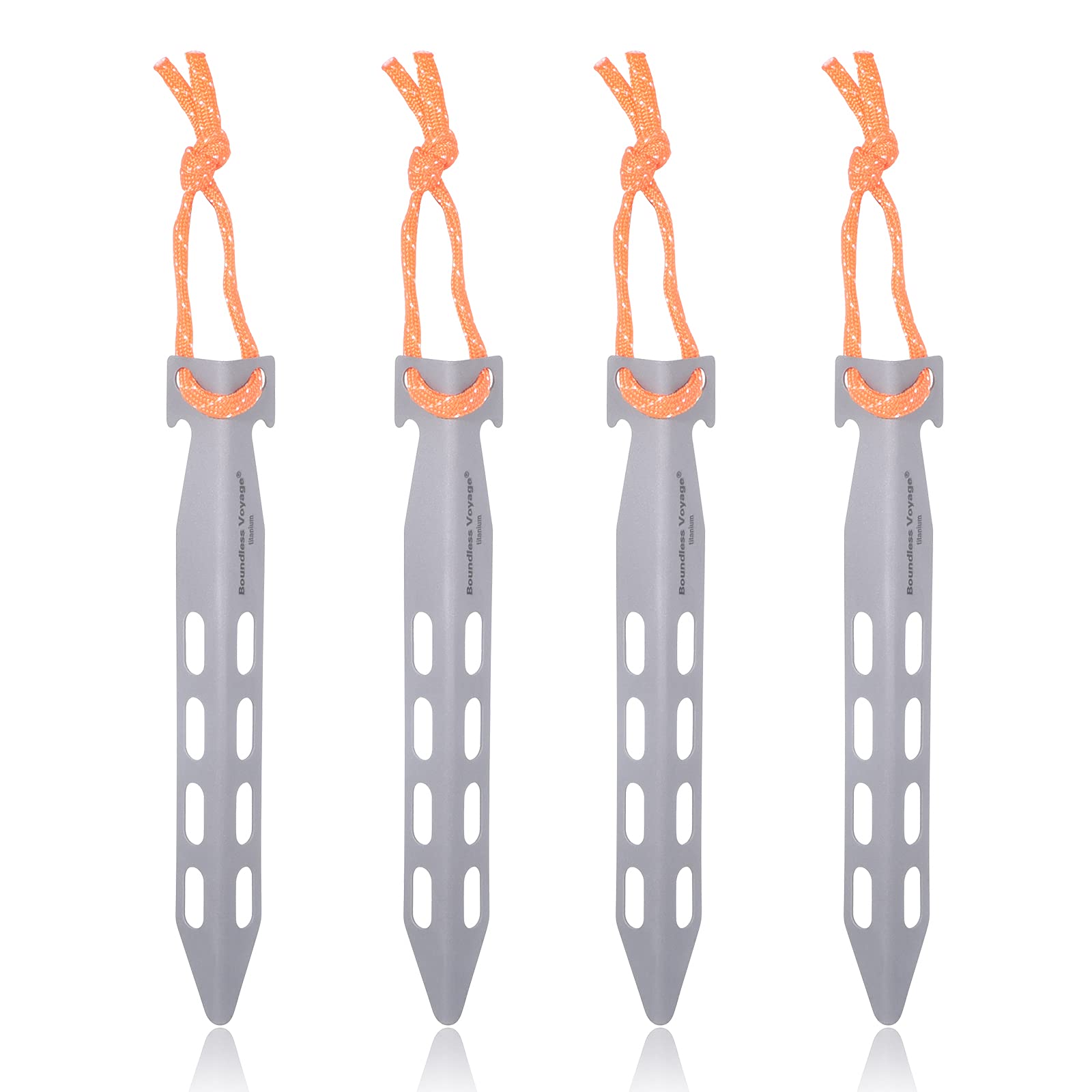 iBasingo Titanium Alloy Pegs Camping Tent Pegs Outdoor Stakes Camp Tent Nail Tent Hardware 4 pcs/Lot-Ti4010P