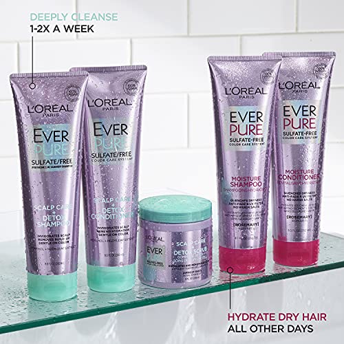 L'Oreal Paris EverPure Scalp Care + Detox Sulfate Free Shampoo & Conditioner, 8.5 Ounce (Set of 2)
