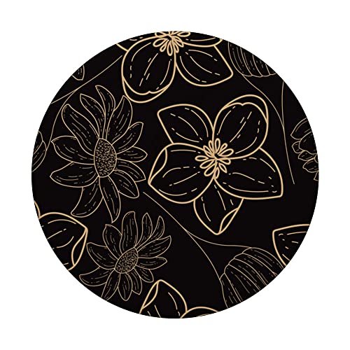 vintage floral engraving style PopSockets Swappable PopGrip