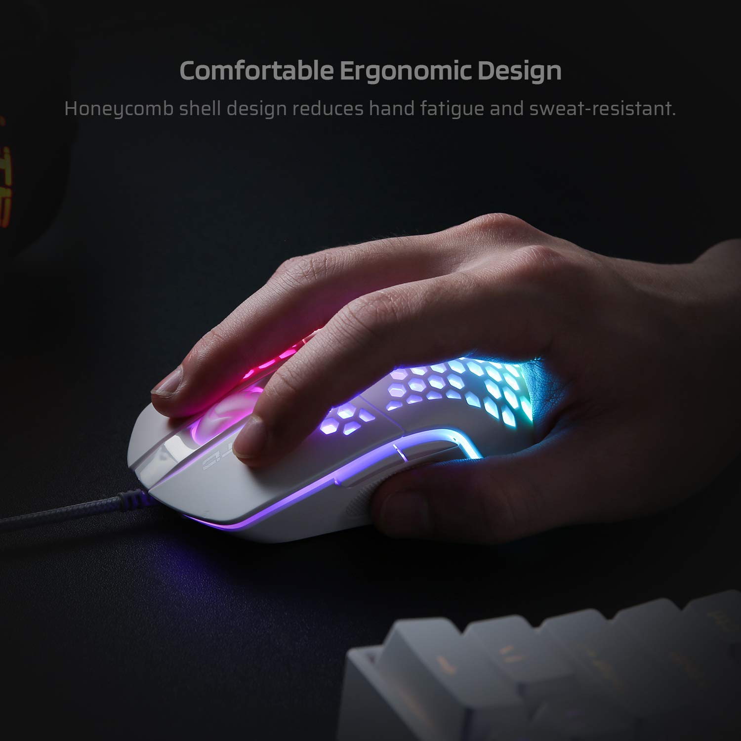 LTC Circle Pit HM-001 RGB Gaming Mouse & LTC NB1041 Nimbleback RGB Wired 104-Key Hot-Swappable Mechanical Keyboard（Red Switch） Bundle