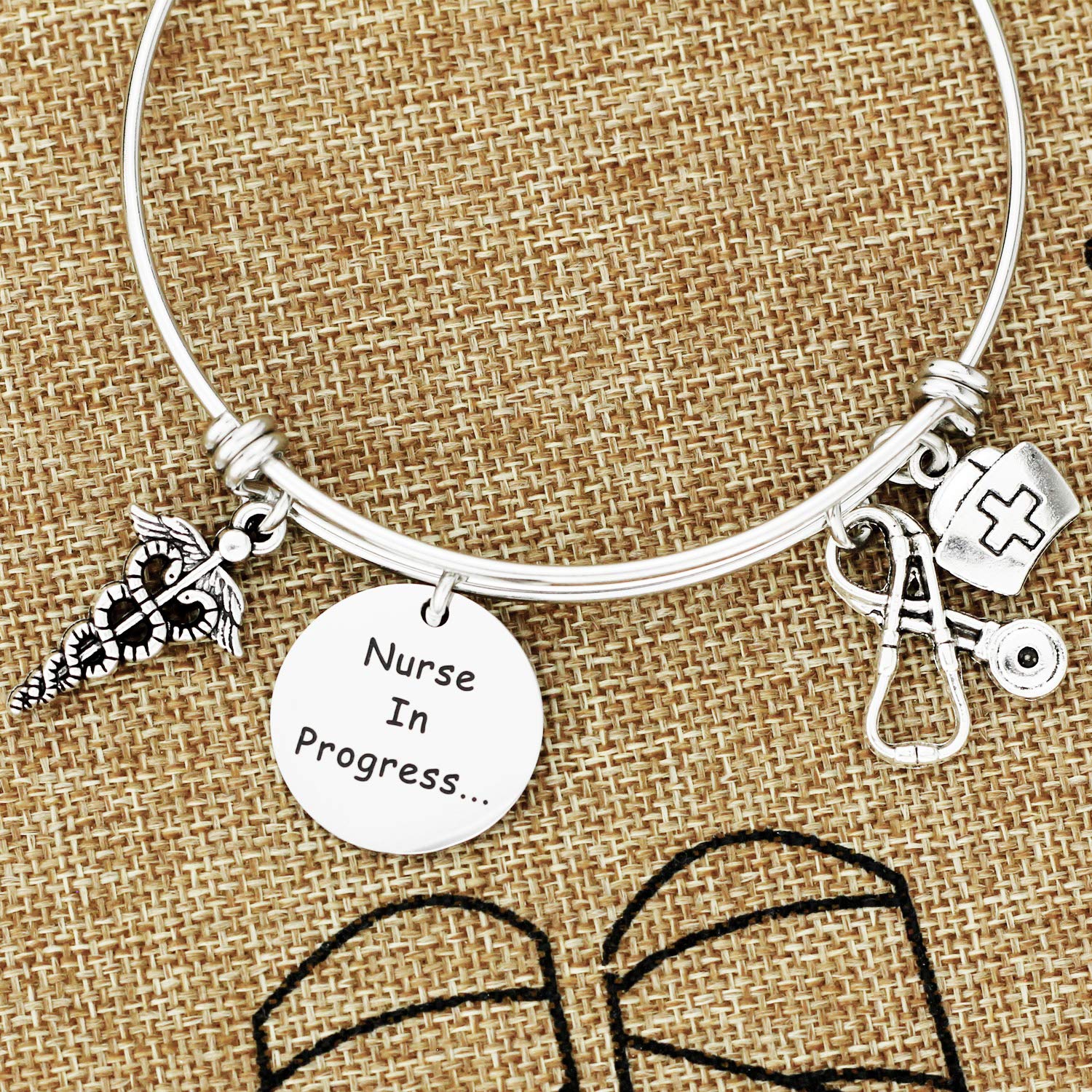 Kivosliviz Nursing Student Bracelet Jewelry Nurse Progress Future Nurse Gifts