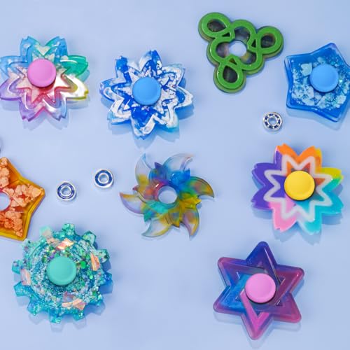 NiArt Fidget Spinner Toy DIY Bearing Set 20-Pack MR137 0.5" Single-Sealed Chrome Steel Bearing Replacement High Speed Epoxy Resin Casting Craft (4 Colors)