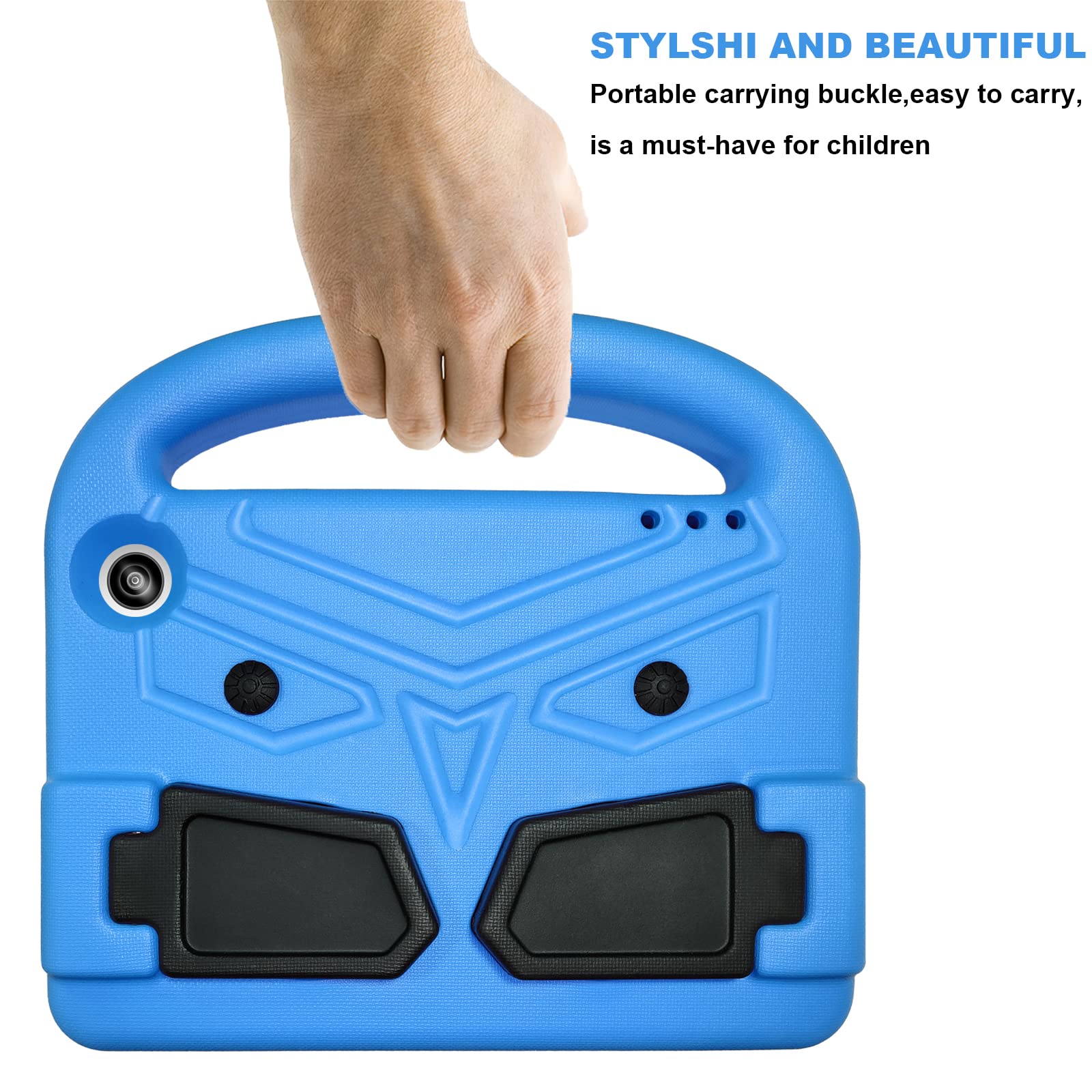 Kindle fire HD 8 Kids Case (Fits 2018 2017 2016 Version, 8th/7th/6th Gen), UGOcase Kids Friendly Kids Case for Fire HD 8 inch Tablet (6th & 7th & 8th Gen Tablet, 2016 & 2017 & 2018 Release), Blue